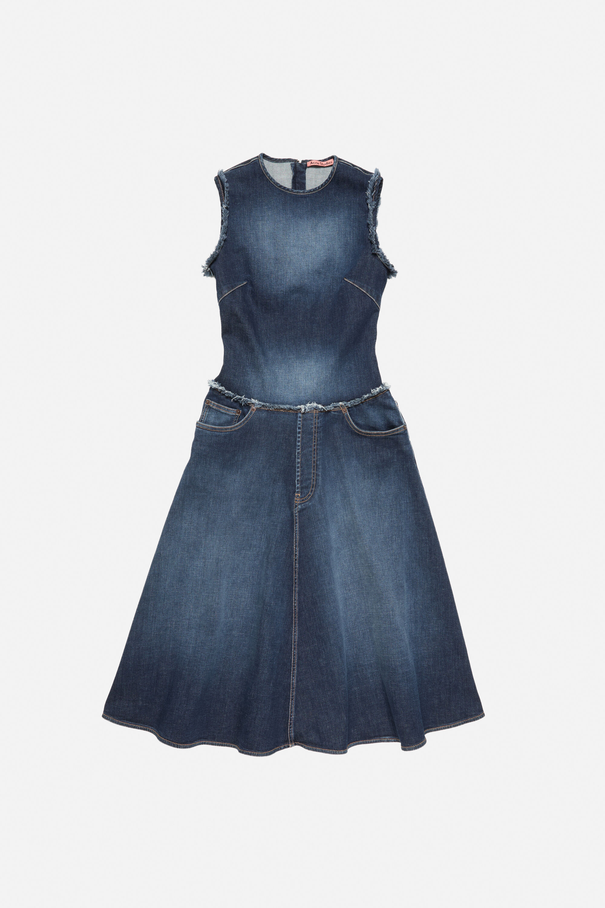 Layered Denim Midi Dress - Dark Blue - Acne Studios