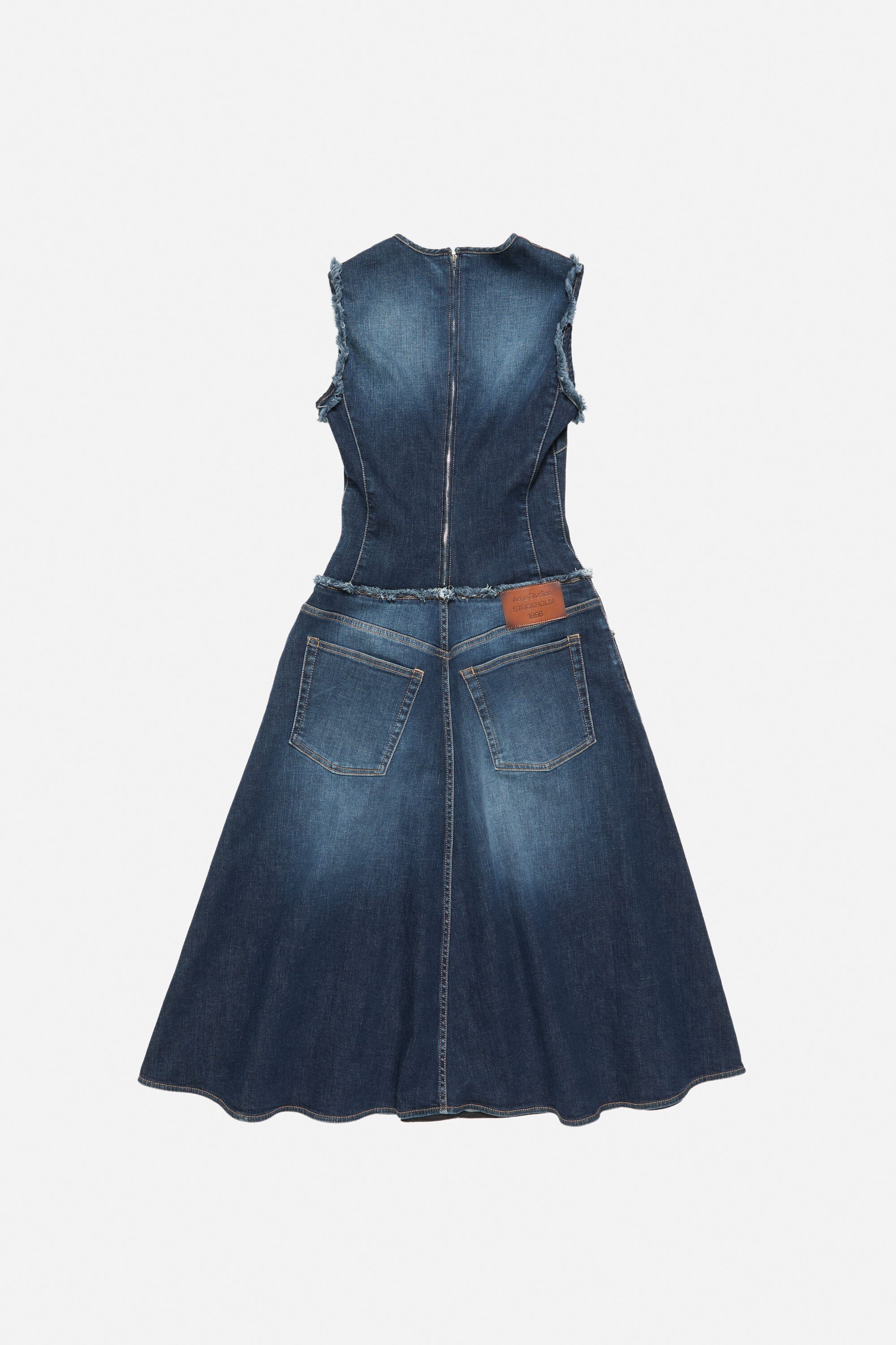 Layered Denim Midi Dress - Dark Blue - Acne Studios