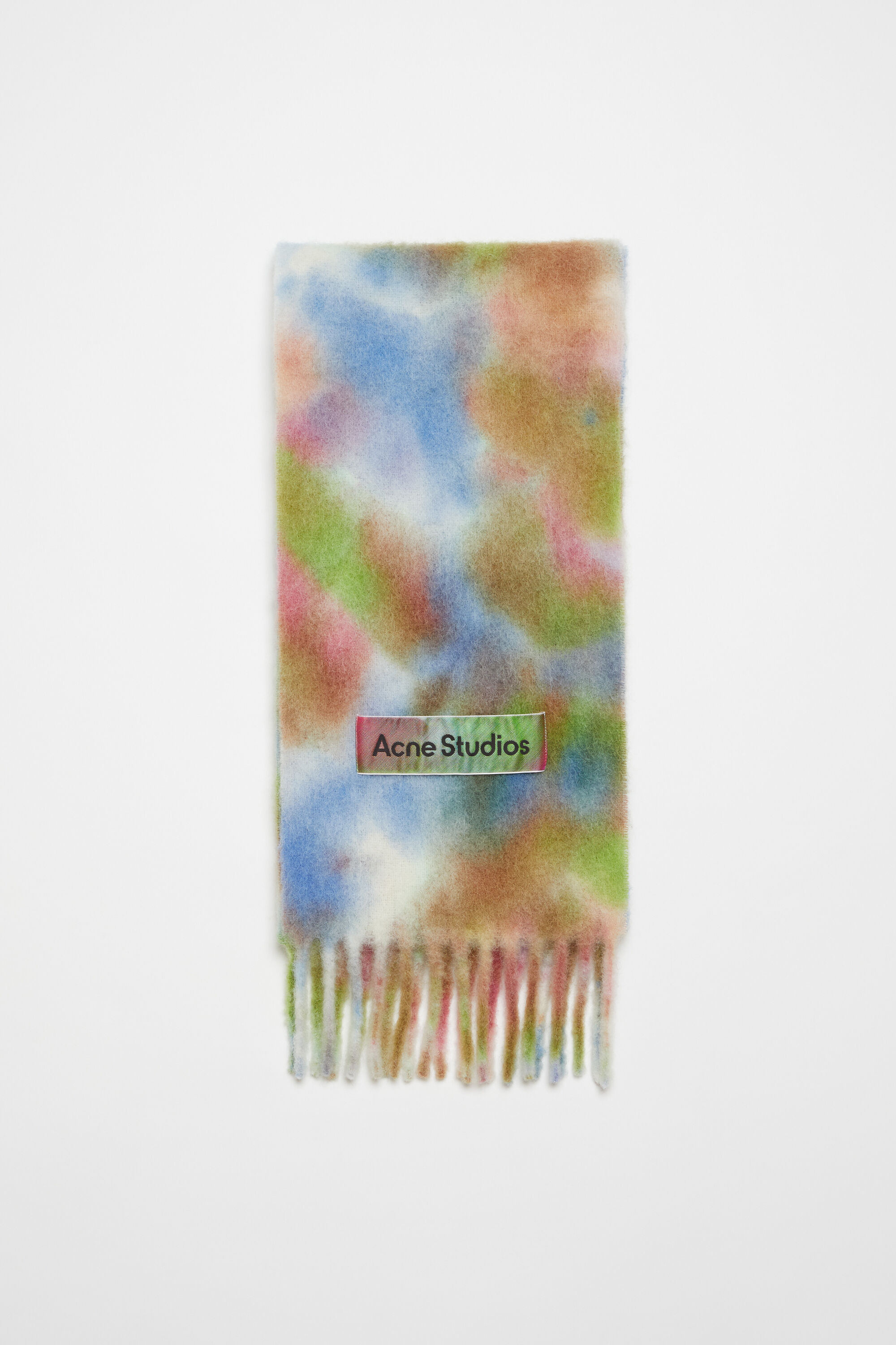 Tie-dye Alpaca Wool Scarf - Green Multi - Acne Studios