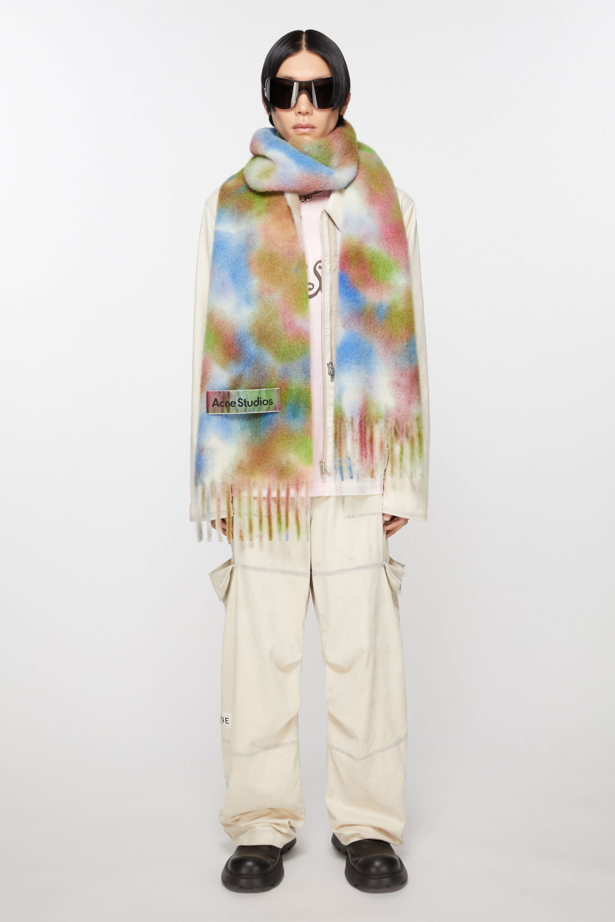 Tie-dye Alpaca Wool Scarf - Green Multi - Acne Studios